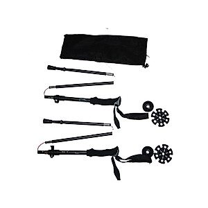 4 Season ski Poles Tri-Fold Trekking Poles/Sticks Folding Collapsible Adjustable and Ultralight - Perfect for Skiing,Hiking, Walking, Backpacking Pair with 2 Pairs of Baskets