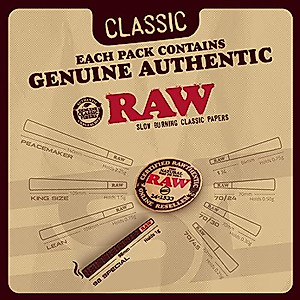 RAW Cones Classic 98 Special | 50 Pack | Natural Pre Rolled Rolling Paper with Tips & Packing Tubes Included