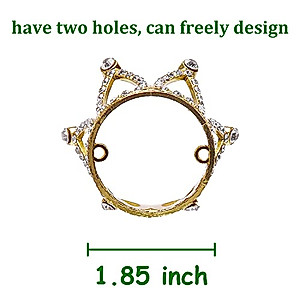 Mini Infant Crown Baby Princess Tiara Cake Topper Crystal Rhinestone Small Gold Cupcake Crown for Newborn Photo Prop Royal Prince Themed Birthday Wedding Christmas Party Decorations