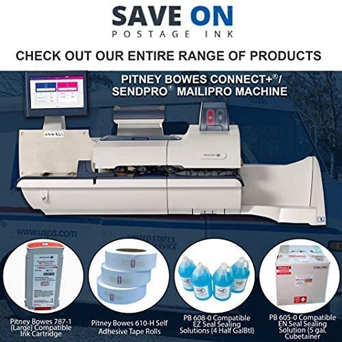 Save On Postage Ink Compatible PB 793-5 Postage Meter Ink - Compatible with SendPro C, & SendPro+ and DM Series Mailing System (35 ML)