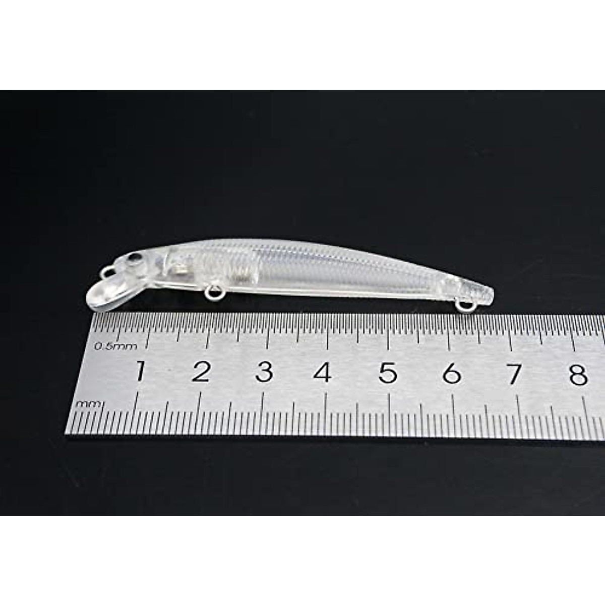 10pcs Fishing Unpainted Minnowbait Blank Hard Clear Lure Body 68mm 2.16g Topwater Freshwater Crankbait Artifical Bait with Free Eye LQG27