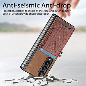 Case for Samsung Galaxy Z Fold 3 5G,Retro PU Leather Dustproof Fall Protection Shockproof Case Cover with Card Slot Compatible with Samsung Galaxy Z Fold 3 5G(Brown)