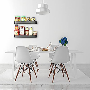 Shower Caddy Black Bathroom Shelves Wall Mounted 2 Pack with Towel Rack Spice Rack for Wall No Drilling Rustproof Space Aluminum for Kitchen Toilet (38cm)