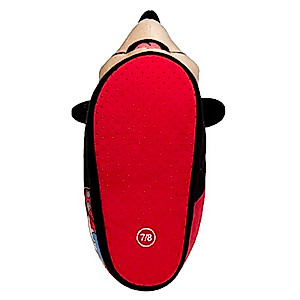 Disney Mickey Mouse Boys Slippers - Plush Lightweight Warm Comfort Soft Aline House Kids Shoes Slippers - 3D Black/Red (size 9-10 Toddler)