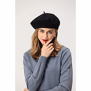 BEYLRZID French Beret-Classic Wool Beret Solid Color Womens Beret Cap Hat