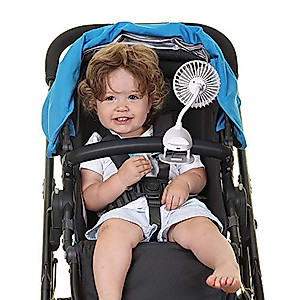 Dreambaby Portable USB Rechargeable Clip-On Stroller Fan - with Breeze Mode - White - Model L2348