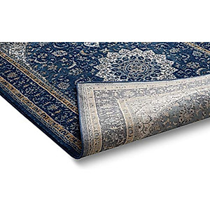 Well Woven Mahal Luxbury Traditional Area Rug, 2'3" x 7'3" Runner, Blue