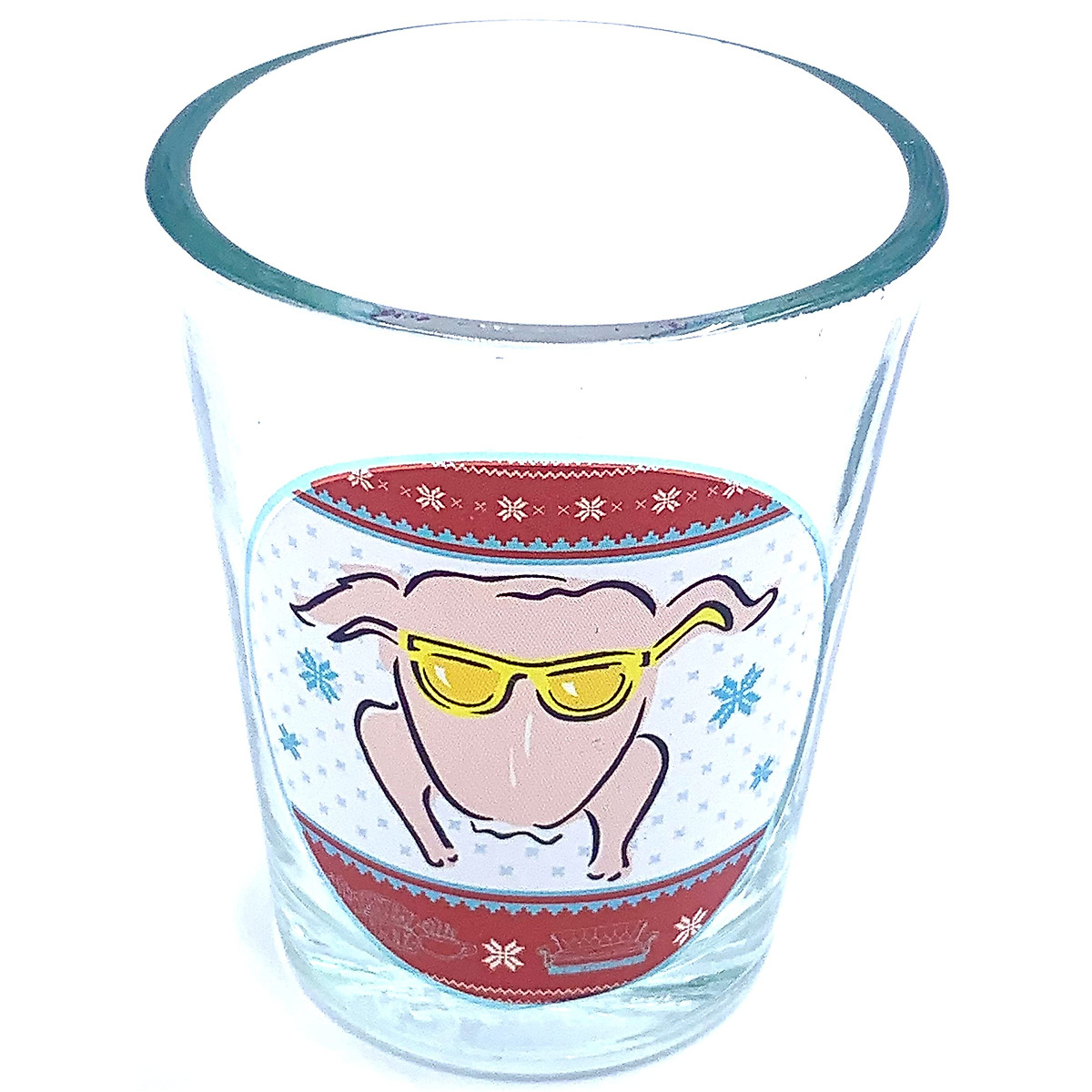 Friends The Television Series Set Of Four Shot Glasses! Featuring The Holiday Armadillo, The Thanksgiving Turkey, Central Perk Logo And Infamous Picture Frame! Fiends TV Show Inspired Glassware Set!