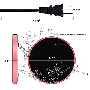 HAOY Coffee Warming Mug, Electric Coffee Warmer for Desk Use Beverage Cup Candle Wax Heater Plate Touch Control Cups Mug Hot Thermostat Heating Coffee, Beverage, Milk, Tea and Hot（Gold）