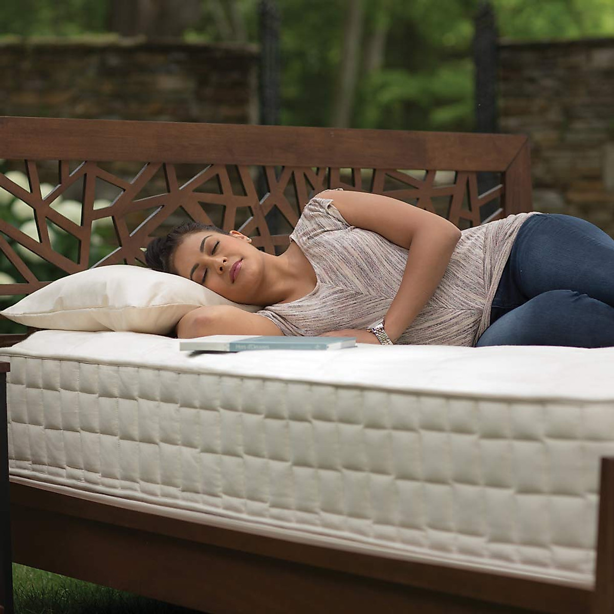 Naturepedic Serenade Organic Mattress - Cushion Firm Queen Hybrid Mattress with Encased Coils for Comfort and Pressure Relieving Natural Latex Mattress - Naturally Cooling & Breathable Mattress