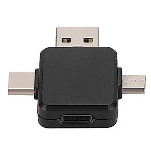 💕Romantic Valentine's Day💕 USB Adapter Type-c, Leftwei Compact Size Two in One Powerful Data Transmission USB Adapter, Data Transmission Adapter, Smart Phone for Type-C Device(Black)