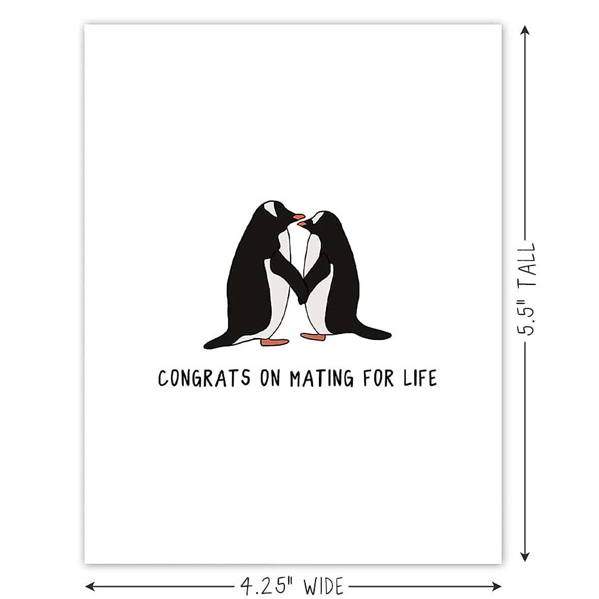 rockdoodles Wedding Card Funny, Engagement Card & Bridal Shower Card For Bride To Be, Funny Wedding Card & Engagement Card With Penguin For The Married Couple (Mates For Life)