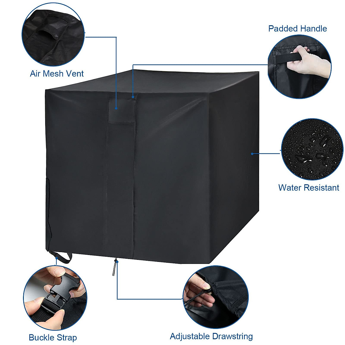 Fenghome Air Conditioner Covers for Outside Units, Waterproof Central Air Conditioner Cover AC Cover, Winter Outdoor Air Conditioner Protection Cover - 36 x 36 x 39 inches