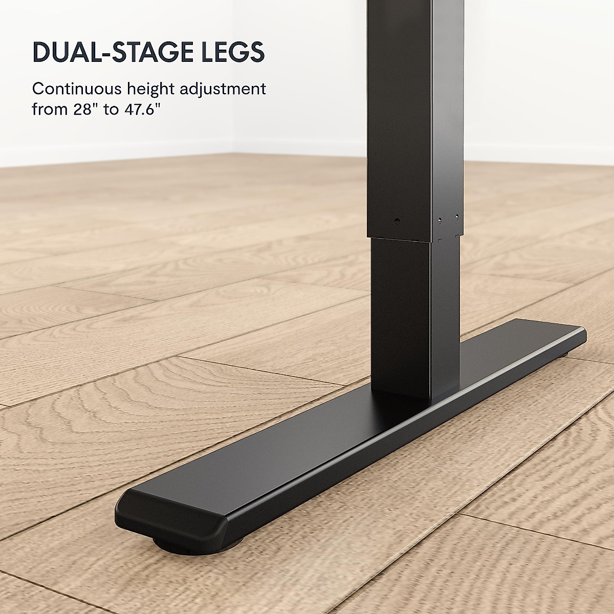 FLEXISPOT EC1 Standing Desk 55 x 28 Inches Electric Stand Up Desk Workstation, Whole-Piece Desk Board Home Office Computer Height Adjustable Desk (Black Frame + 55" Mahogany Top 2 Packages)