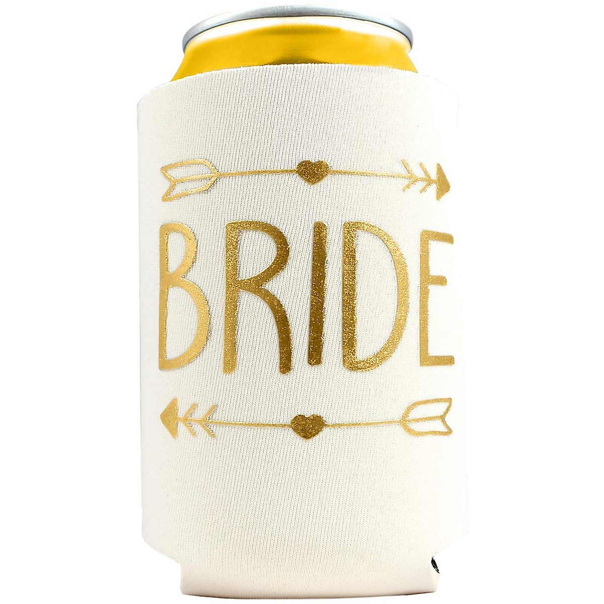 11pc Set. Bride Tribe and Bride Drink Coolers for Bachelorette Party, Bridal Shower and Wedding. 4mm Thick Bottle Sleeves, Can Coolies, Beverage Insulators (11pc Set, Black & Gold)