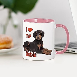 CafePress I Heart My Doberman Mug Ceramic Coffee Mug, Tea Cup 11 oz
