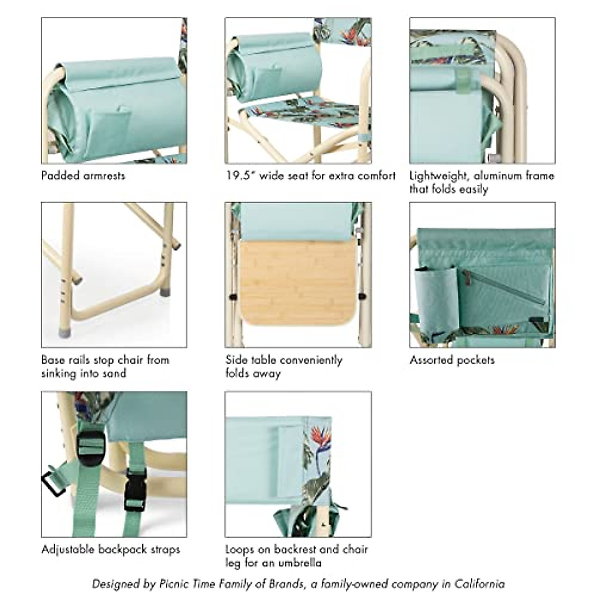 ONIVA - a Picnic Time Brand Outdoor Directors Folding Chair