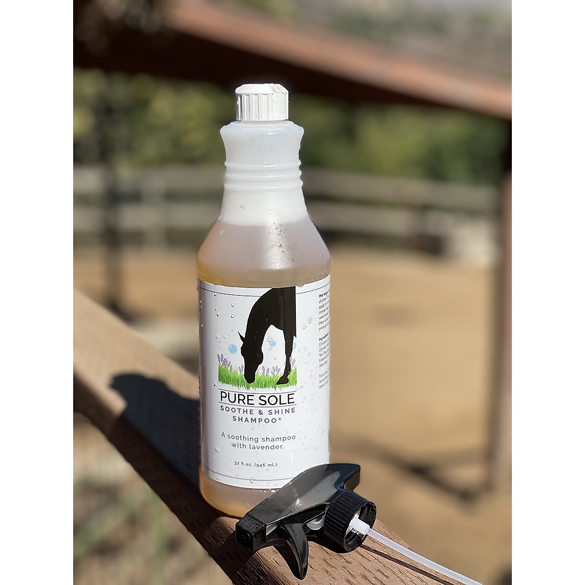 Pure Sole Soothe & Shine Shampoo - A Gentle Deep Cleaning Moisturizing Horse Shampoo - Hydrates Skin and Conditions Coat. - Perfect for Mane and Tail Too - 32 oz.