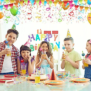 24 Under the Sea Party Favors Sea Creature Animal Drinking Straws Goodie Gifts for Kids Ocean Birthday Party Supplies, Under the Sea Party Supplies with 2 PCS Cleaning Brushes