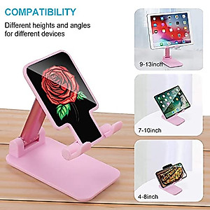 Vinage Red Rose Foldable Desktop Cell Phone Holder Portable Adjustable Stand for Travel Desk Accessories