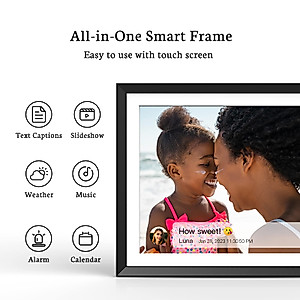 BSIMB 2K WiFi Digital Picture Frame with Ultra-Clear Display, 9.7 Inch Electronic Photo Frame, IPS Touch Screen, Instantly Share Photos&Videos Via Email/App, Gift for Mother's Day