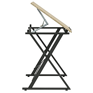 SD STUDIO DESIGNS Axiom II Drawing 42" Wide Adjustable Top Drafting Table, Graphite Black/Ashwood