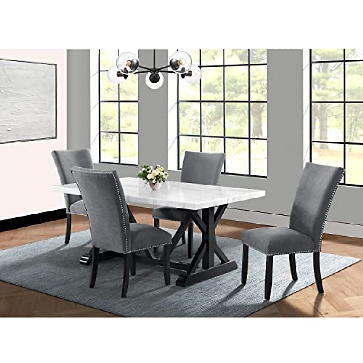 Picket House Furnishings Stratton 5PC Standard Height Dining Set-Table & Four Chairs