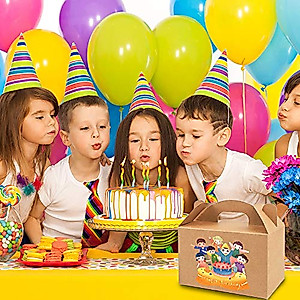 Moretoes 36 Pack Brown Goodies Boxes Dessert Boxes Treat Boxes Gable Boxes Kraft Party Favor Boxes for Keeping Candy, Popcorn,Toys,Baby Showers,Birthday Party,Wedding,6 x 3.5 x 3.5 Inches