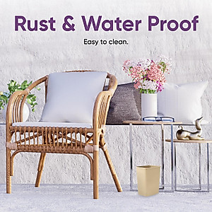 Superio 1.25 Gal Mini Plastic Trash Can, Small Waste Bin for Countertop, Desk, Vanity, Bathroom 5 Quart, Beige