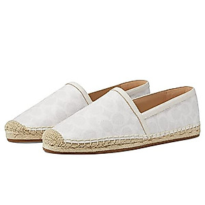 Coach Collins Coated Canvas Espadrille White 8 B (M)
