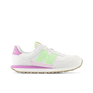 New Balance Kids 237 Bungee Sneaker, REFLECTION/CAPRICORN/MINT FLASH, 2 M Little Kid (4-8 Years)