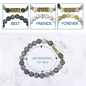 AUEAR, Pack of 3 Best Friends Forever Bracelet Inspirational Friendship Bracelets for Women