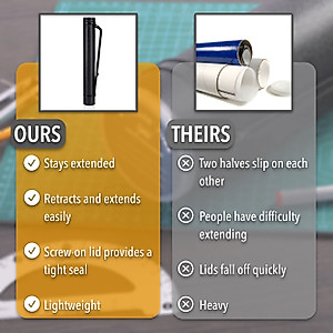 Mr. Pen- Poster Tube, Black, Extendable Poster Tube with Strap, Poster Carrying Case, Telescoping Tube, Art & Poster Transport Tubes, Poster Tubes for Storage, Poster Holder Tube, Blueprint Tube