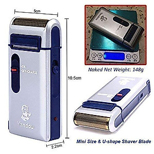 Electric Razor Yandou Silver Beards Shaver Men Rechargeable Pop-up Mustache Scrapper U Shape Women Girls Eyebrow Eyelashes Trimmer Body Pubes Clipper Arm Leg Mane Stripper Short Hair Curls Beautifier