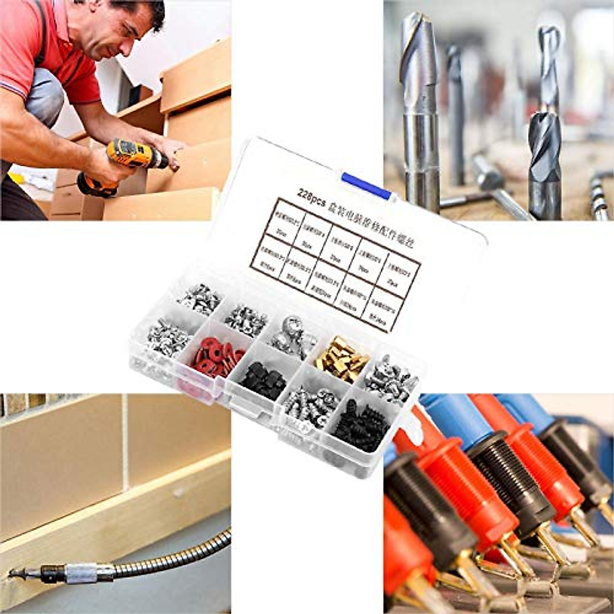 228pcs Motherboard Screws, Hard Disk Screws Standoffs Gasket PC Computer Case Screws Mounting Screws DIY Repair Tool