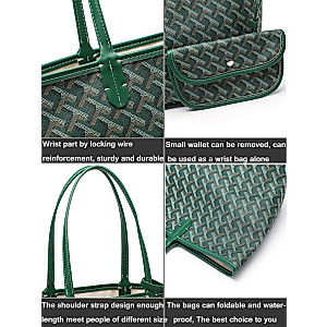 Women's Puffer Tote Handbags Purse Sets for Women Large Leather Clutch Dupes Hobo Shoulder Bag for Travel Beach 3pcs (Green)