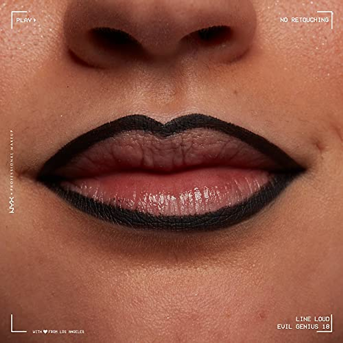 NYX PROFESSIONAL MAKEUP Line Loud Lip Liner, Longwear and Pigmented Lip Pencil with Jojoba Oil & Vitamin E - Evil Genius (Black)