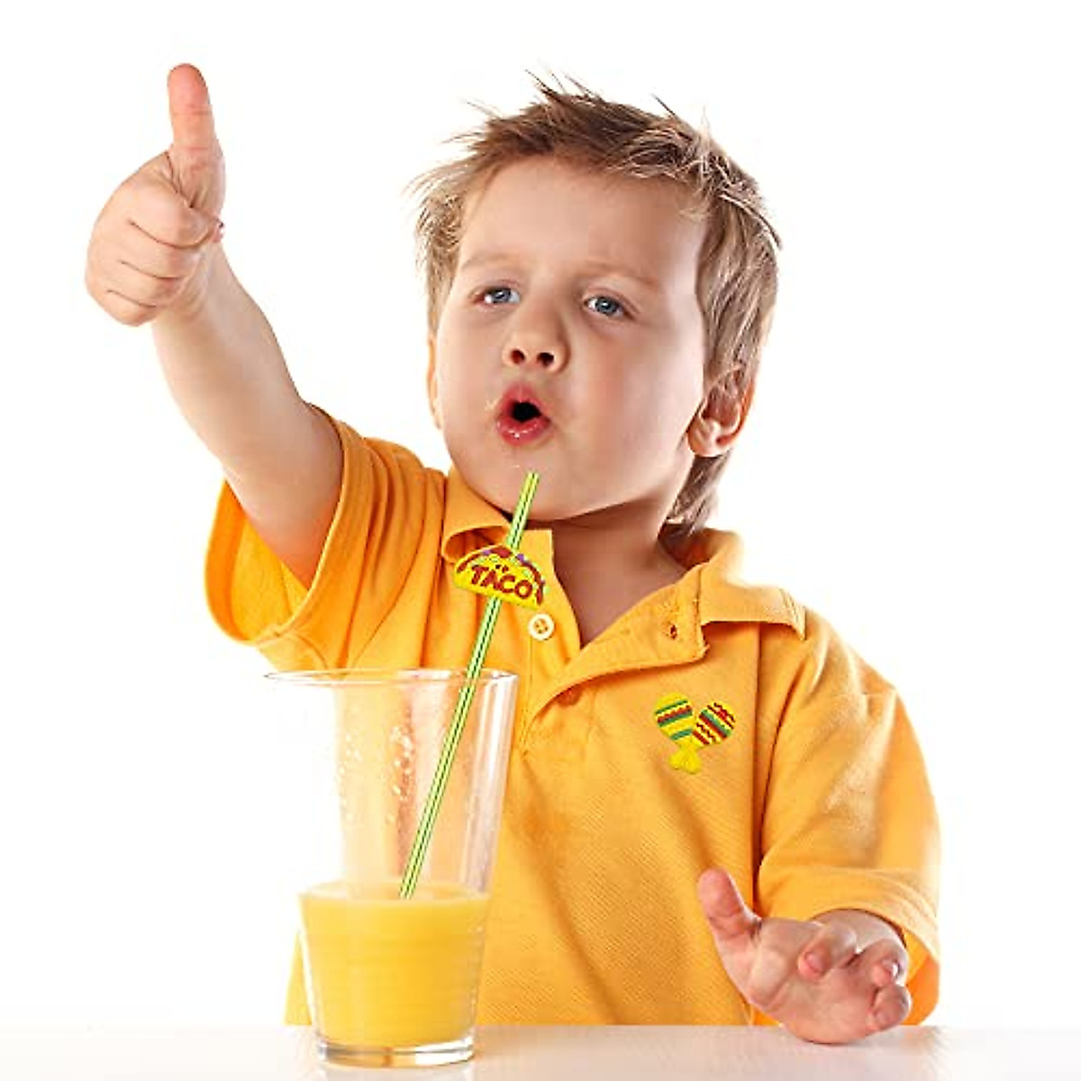 24pcs Cinco De Mayo Fiesta Theme Beverage Cocktail Straws for Mexico Fiesta Taco Party Supplies Party Favor with 2 Pieces Straw Cleaning Brushes, 6 Colors Straws