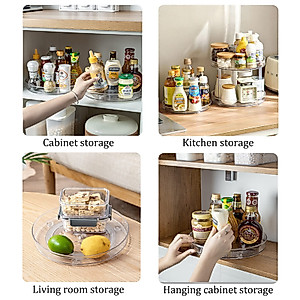 LUNKUIVY 2 Pack Lazy Susan Turntable, 2 Tier Lazy Susan Spice Rack Organizer 360 Degree Rotating Non-Skid for Kitchen Cabinet, Table, Pantry