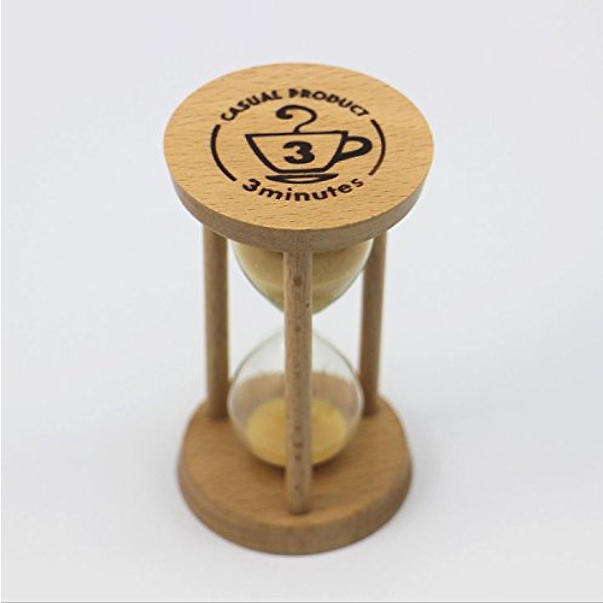 GracesDawn 3 Minutes Wooden Hourglass Yellow Minimalist Modern Home Furnishing