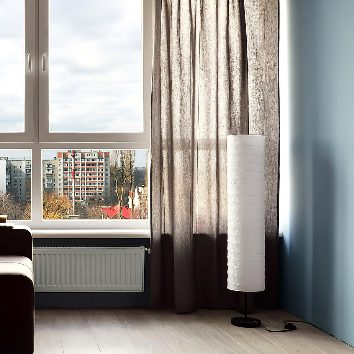 SOLUSTRE Lamp with Shelves European Paper Floor Lamp Nordic Floor Lamp Simple Bedside Stand Lampshade Home Decoration Suitable for Living Room Bedroom Study Small Lamp Shades