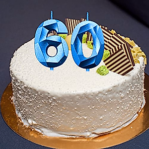 BLUE TOP 4 Inch Birthday Cake Candles Number Candles 3D Design Birthday Candles for Cake,Cake Topper Decoration for Kids,Adults,Party,Anniversary,Milestone Age.(DIY Blue Number 1)