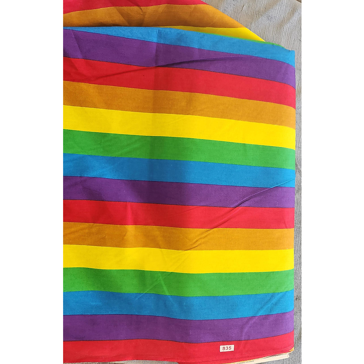 Rainbow Pride Stripe Vertical LGBT Gay Colorful Printed on 100% Cotton 44 Inches Wide Fabric by The Yard - Sewing Quilting Apparel Crafts Decor (1 Yard, Pride Stripe Vertical)