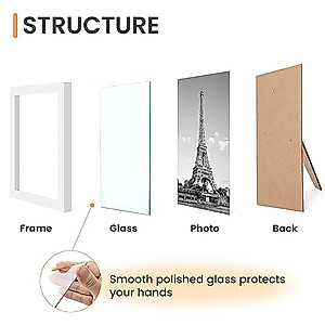 upsimples 5x7 Picture Frame with Real Glass,Bulk Photo Frames for Wall or Tabletop Display,Set of 17,White