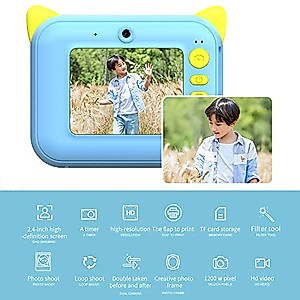 Kids Camera, Digital Camera for Kids Boys and Girls - 24MP Children's Camera with LCD Screen, Full HD 1080p Rechargeable Electronic Mini Camera for Students, Teens, Kids