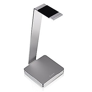 LUXA2 E-One Silver Solid-Metal Aluminum Universal Gaming Headphone Stand/Hanger/Holder for Beats, Senheiser, Sony, Bose, Philips, Audio-Technica, Plantronics, Shure, Jabra, JVC, JBL, AKG, DJ, Gaming Headsets Display HO-HDP-ALE1SI-00