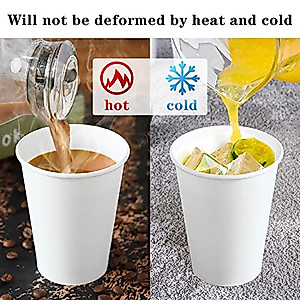 Kindpack Disposable White Paper Coffee Cups - [210 Pack 12 oz] Hot/Cold Beverage Drinking Cup for Water, Espresso, Coffee or Tea, To Go Reusable Cup Great for Office Party Home