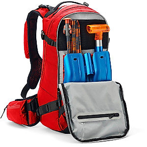 USWE Carve 16L, Ski and Snowboard Backpack for Men and Women, Winter Alpine Daypack, Insulated Snow Hydration Pack with Thermo Cell Freeze Protection, Bounce Free, Red