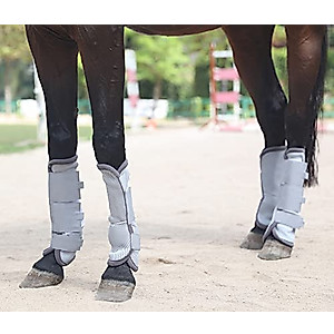 Horse Fly Boots - Fly Horse Boots Perfect for Equine Leg Wraps and Maximum Horse Fly Protection Set of 4 (Grey, Pony)