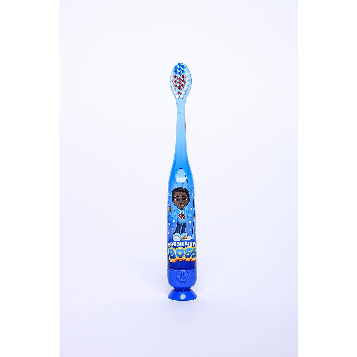 OUR REFLECTIONS Kids Manual Light Up 60 Seconds Timer Toothbrush, Suction Cup, Soft Bristles, Ages 3 and up. John (John Light Up Timer Toothbrush, Blue)